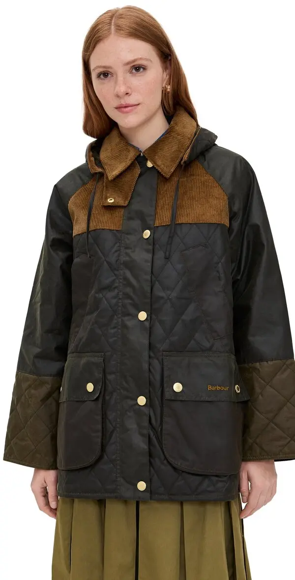 Barbour Imelda Wax Barn Jacket - Archive Olive/beech