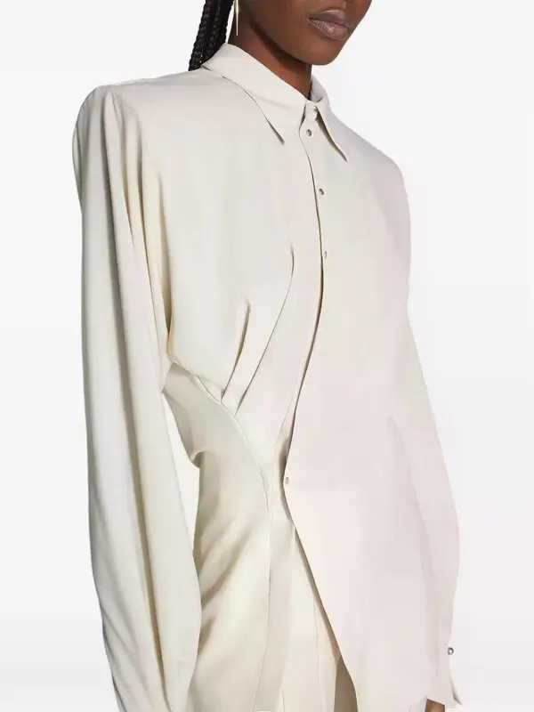 MUGLER Draped-shoulder Button Shirt