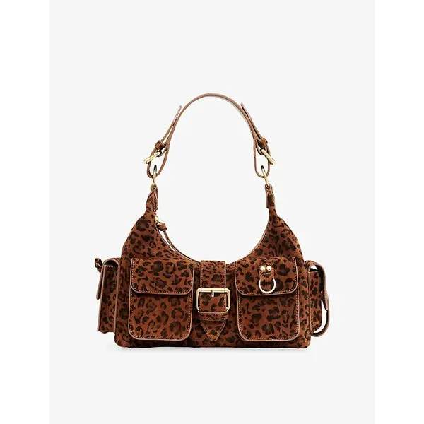 The Kooples Amelia -print Suede Shoulder Bag