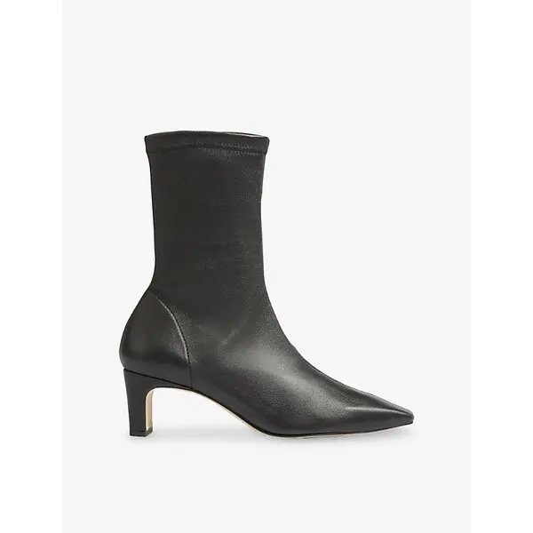 LK BENNETT Marcia Stretch Leather Boots - Bla-black