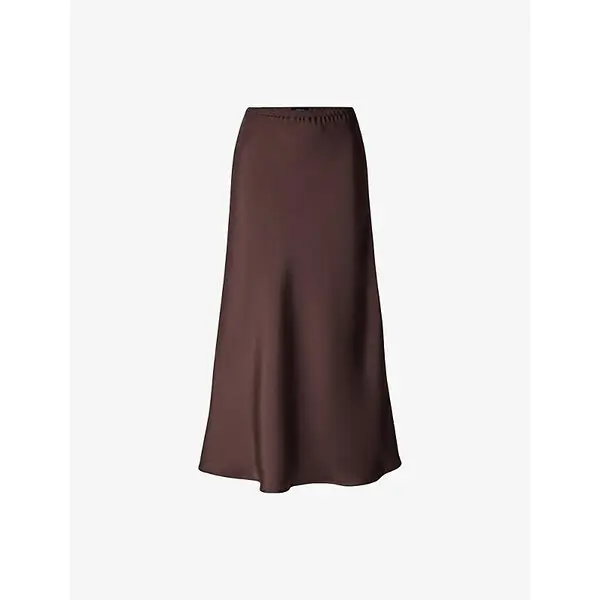 Soeur Fever Bias-cut Twill Midi Skirt