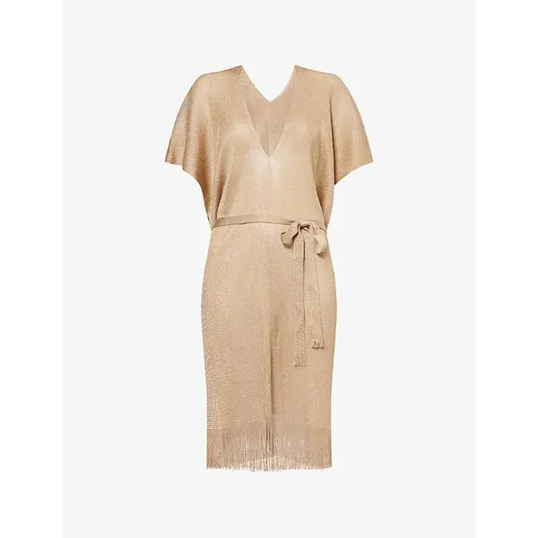 Max Mara Donnola Fringed Knitted Mini Dress
