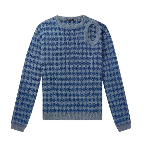 Raf Simons Jacquard Cut Out Crewneck Sweater