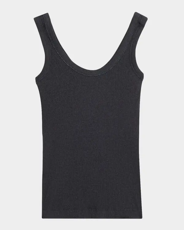 Brunello Cucinelli Monili Trim Tank Top - C390 Anthracite