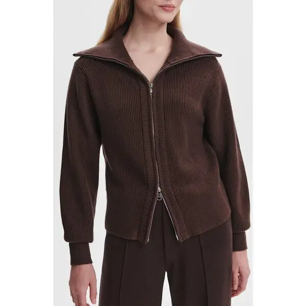 Varley Enrico Knit Zip Jacket - Coffee Bean