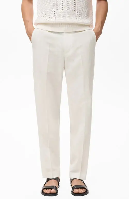 Mango Straight Leg Trousers - Off White