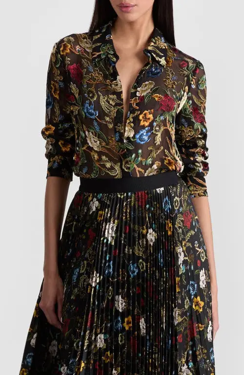 Alice + Olivia Willa Floral Button-up Shirt