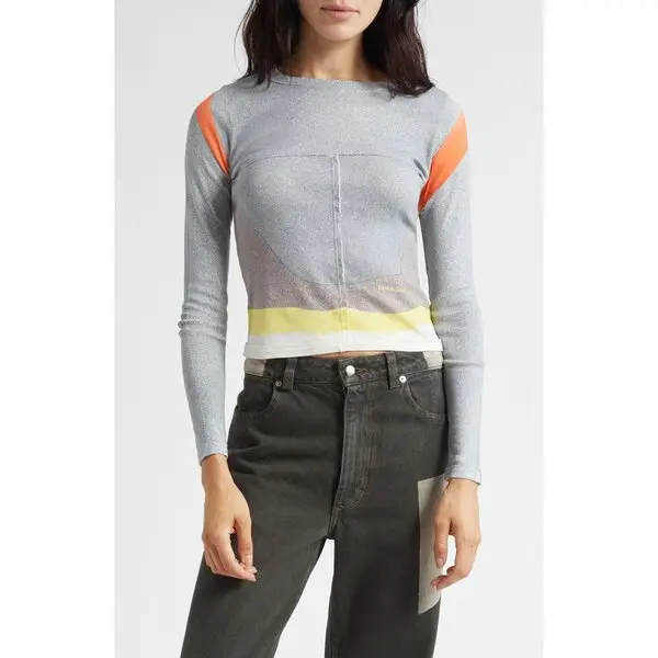 Eckhaus Latta Lapped Colorblock Baby Tee