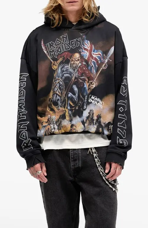 REPRESENT Iron Maiden Steed Graphic Hoodie - Stained Black