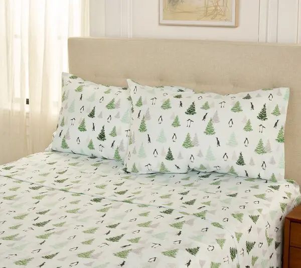 MARTHA STEWART As Is 300tc Cotton Printed Sheet Set- King