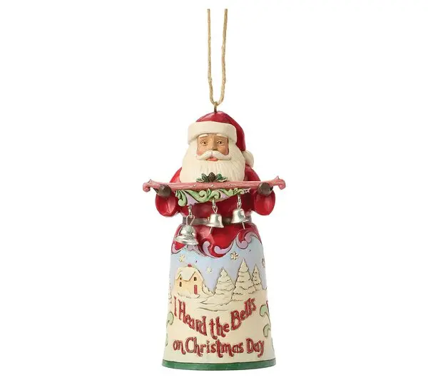 JIM SHORE Heartwood Creek Santa I Heard The Bel Ls Orn 4.7' H