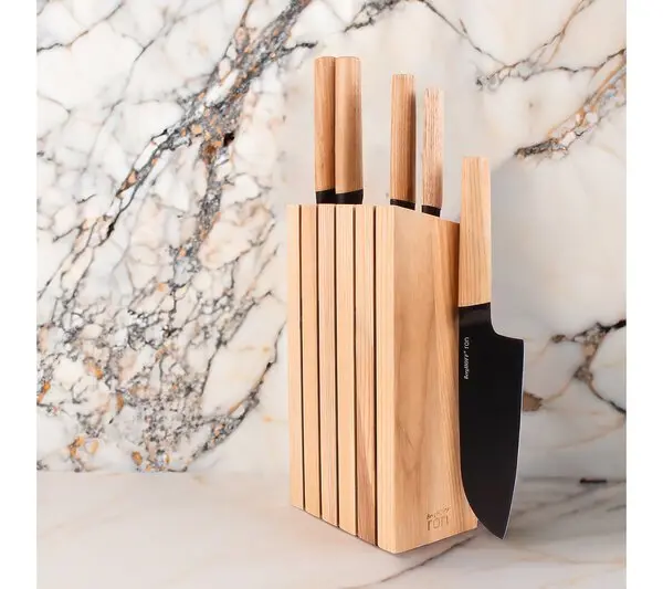 BERGHOFF Ron 6-piece Natural Knife Block Set