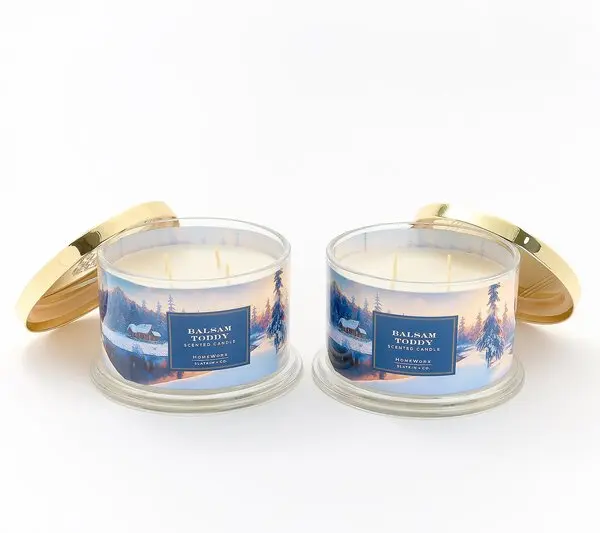 HOMEWORX BY SLATKIN + CO. S/2 18oz Chai Pumpkin Latte Candles