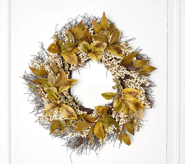 HOME REFLECTIONS As Is 24' Leaf With Berry Wreath