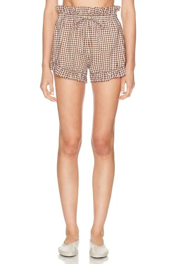 Posse Callie Short - Petite Mocha Gingham