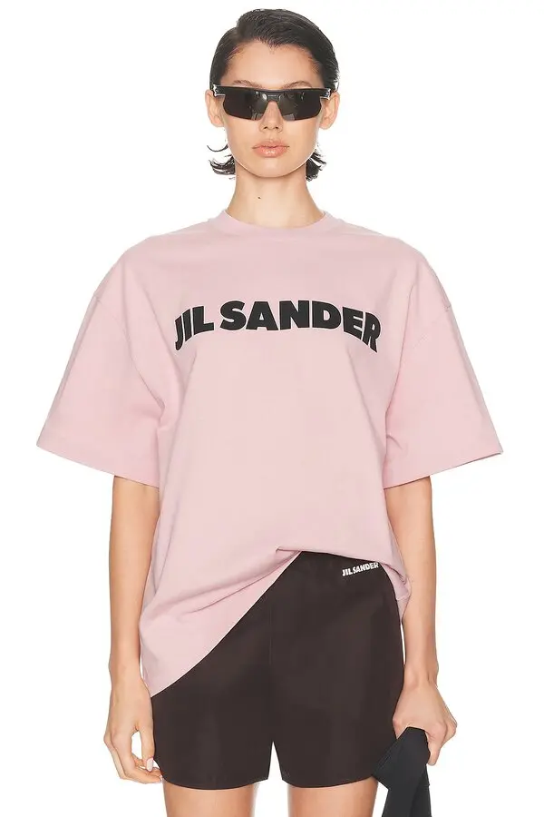 JIL SANDER Crew Neck Short Sleeve T-shirt - Neon Rose