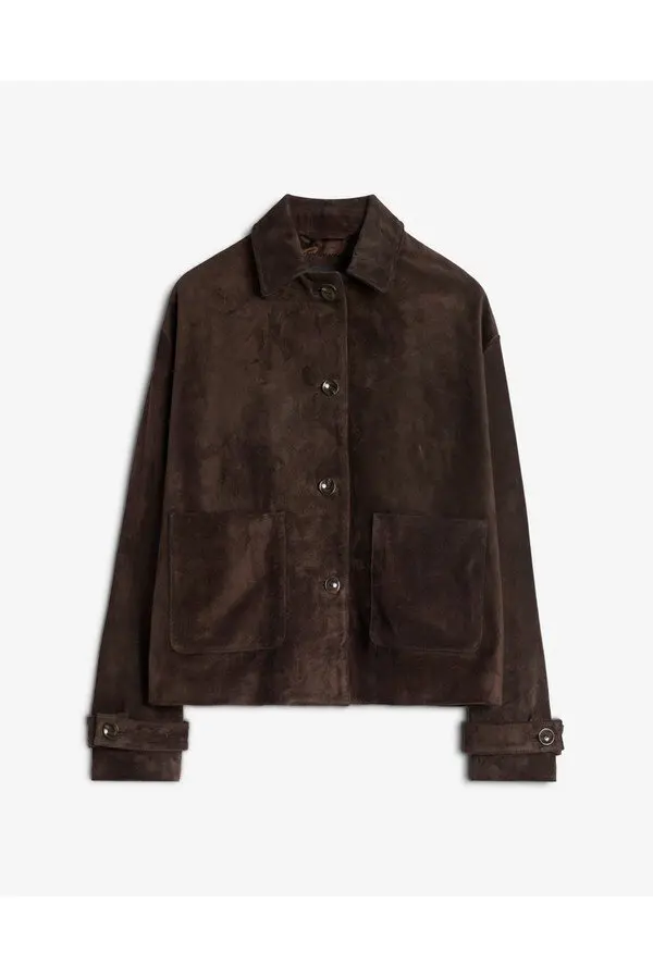 7 For All Mankind Suede Cropped Chore Jacket - Multicolor
