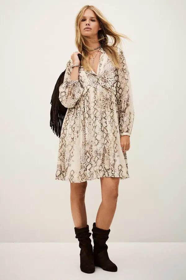 Ba&sh Simba Printed Short Dress - White
