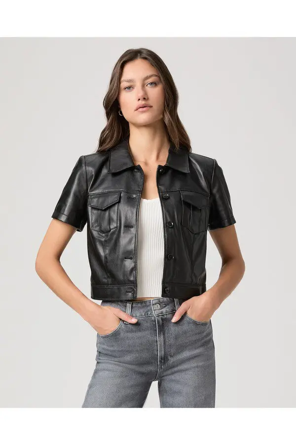 Paige Angelique Faux Leather Top