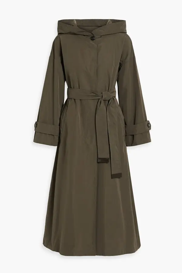 Max Mara Belted Hooded Rain Coat