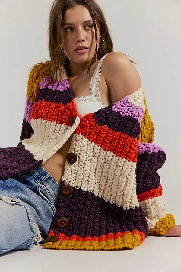 Free People Myles Stripe Cardigan