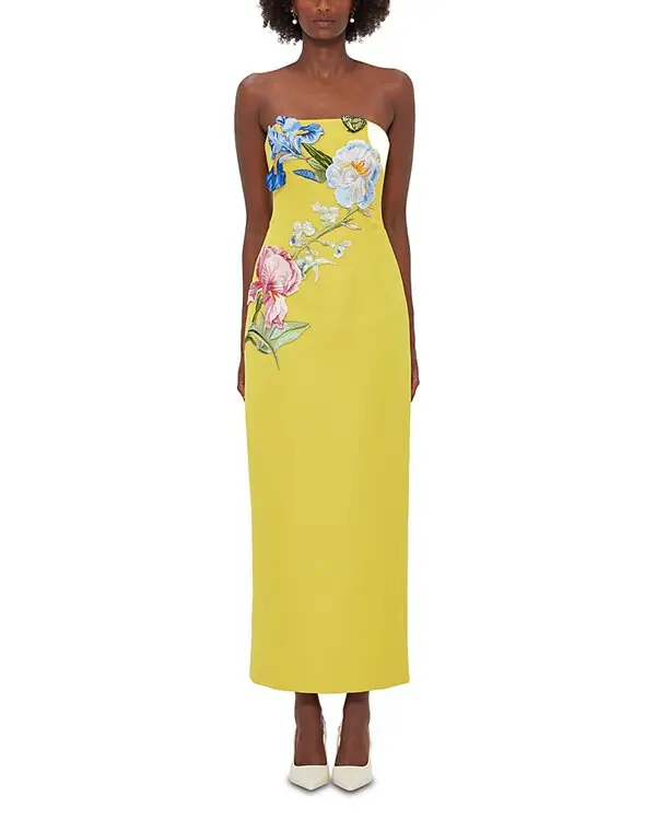 LEO LIN Rayna Strapless Applique Dress