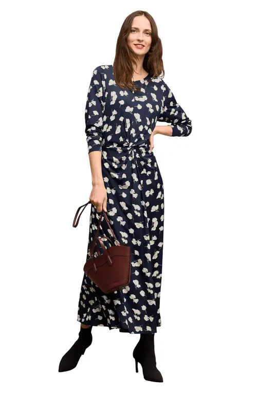 M.M.LAFLEUR Jae Ruched Printed Jersey Dress