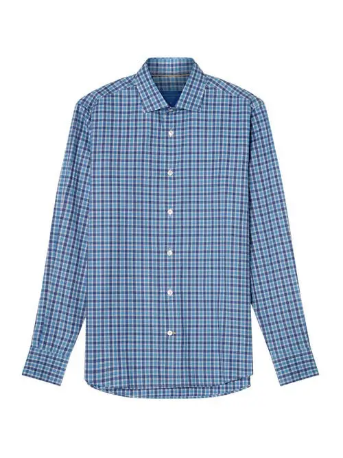 Robert Talbott Reynolds Ultra Light Weight Brushed Multi Check Shirt - Blue Multi