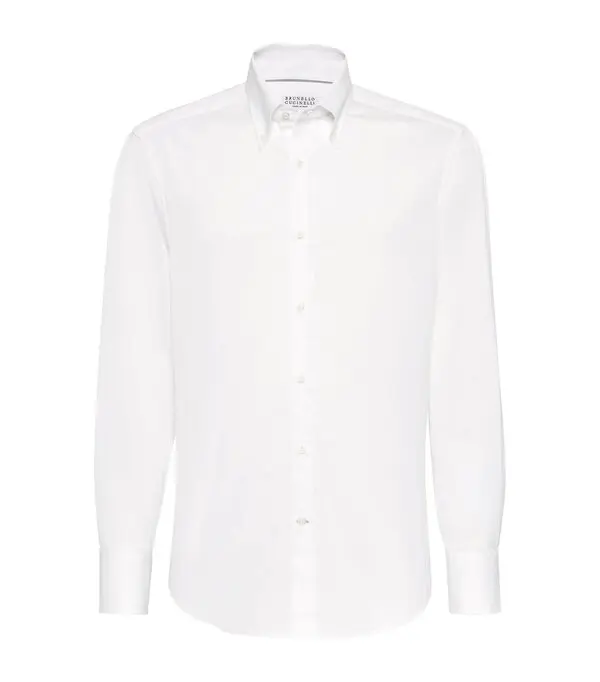 Brunello Cucinelli Cotton Twill Button-down Slim-fit Shirt