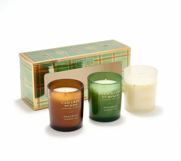 HOMEWORX BY SLATKIN + CO. S/3 Harvest Candle Discovery Set
