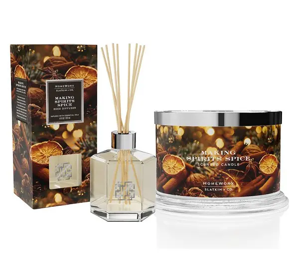 HOMEWORX BY SLATKIN + CO. 18-oz. Candle & Reedsmaking Spirits