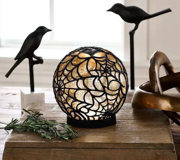 VALERIE PARR HILL Shwk 10/13 6.5' Illuminated Spider Web Glitter Sphere-valerie
