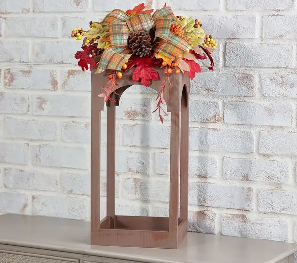 VALERIE PARR HILL 23' Wood Open Concept Lantern W/ Ribbon Valerie