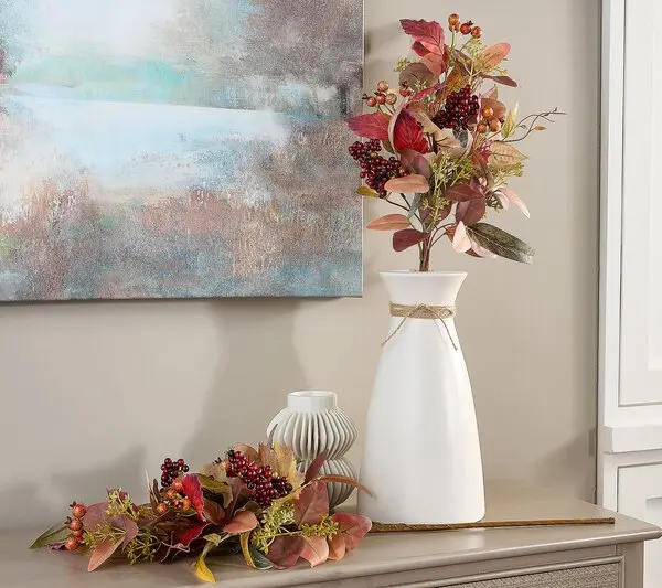 VALERIE PARR HILL Shwk 9/22 Set Of 2 Harvest Leaf & Berry Sprays Valerie