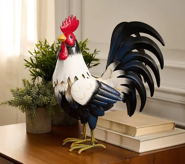 VALERIE PARR HILL 14' Metal Rooster Figure Valerie