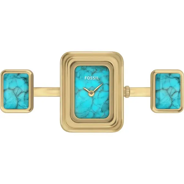 Fossil Raquel Watch Ring - Gold/turquoise