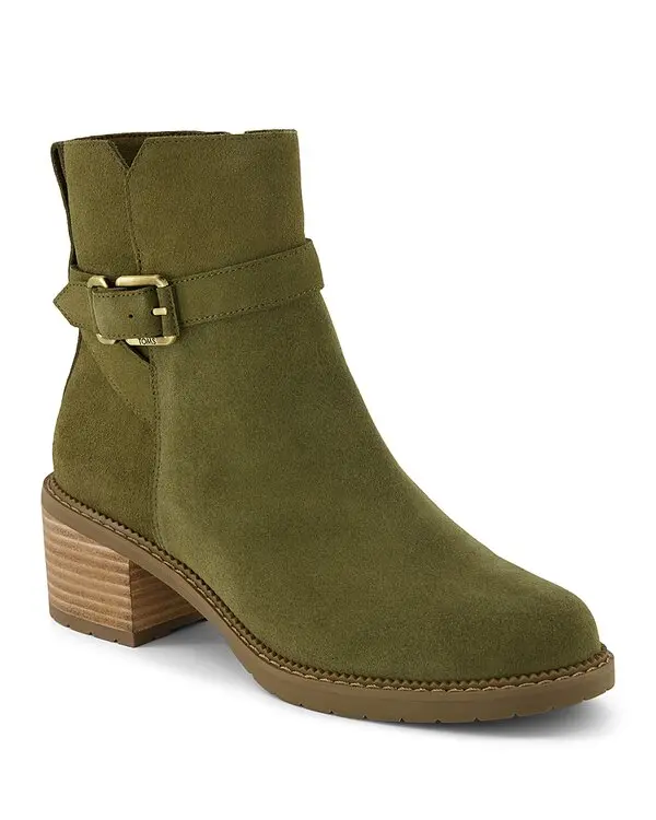 Toms Hailey Buckled Ankle Boots - Medium Green