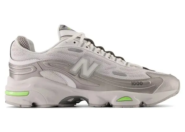 NEW BALANCE 1000 Sneakers - White/silver Metallic/mint Flash