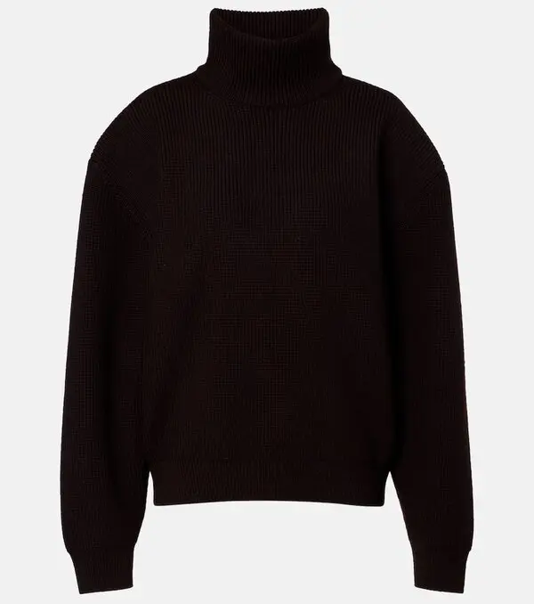 Saint Laurent Wool Turtleneck Sweater - Brown