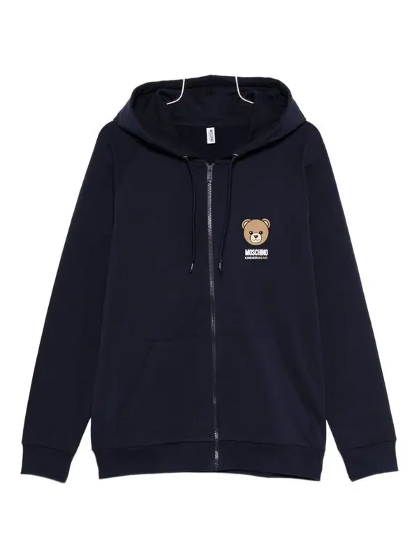Moschino Cotton Blend Zip Up Sweater