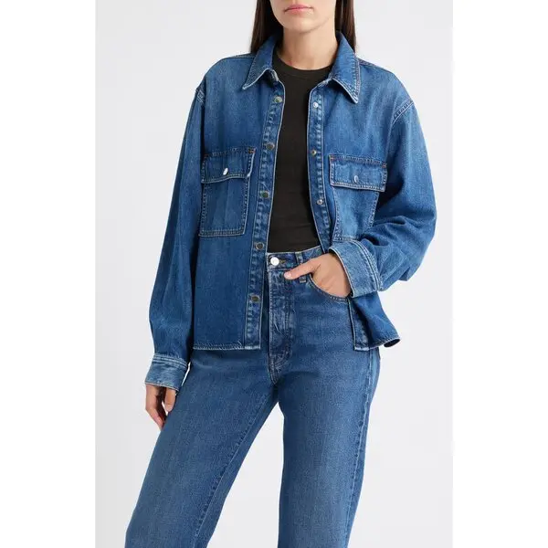 FRAME High-low Denim Shirt