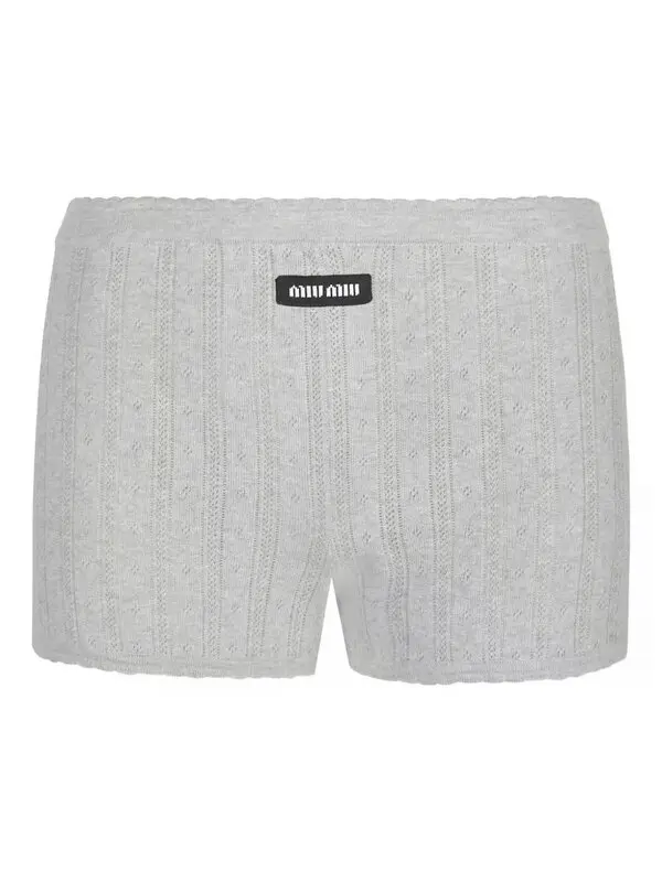 Miu Miu Ribbed Knit Mini Shorts
