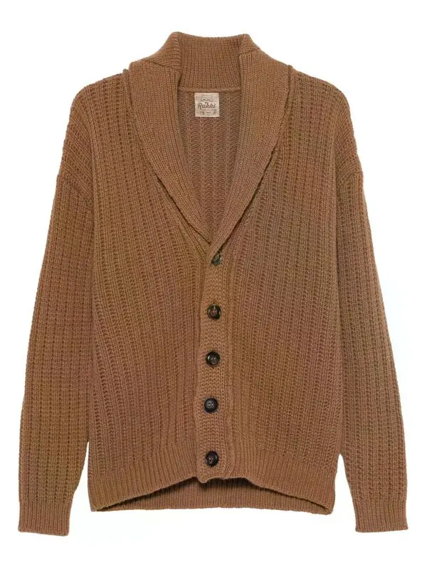 RAKKI Ribbed Shawl-collar Cardigan