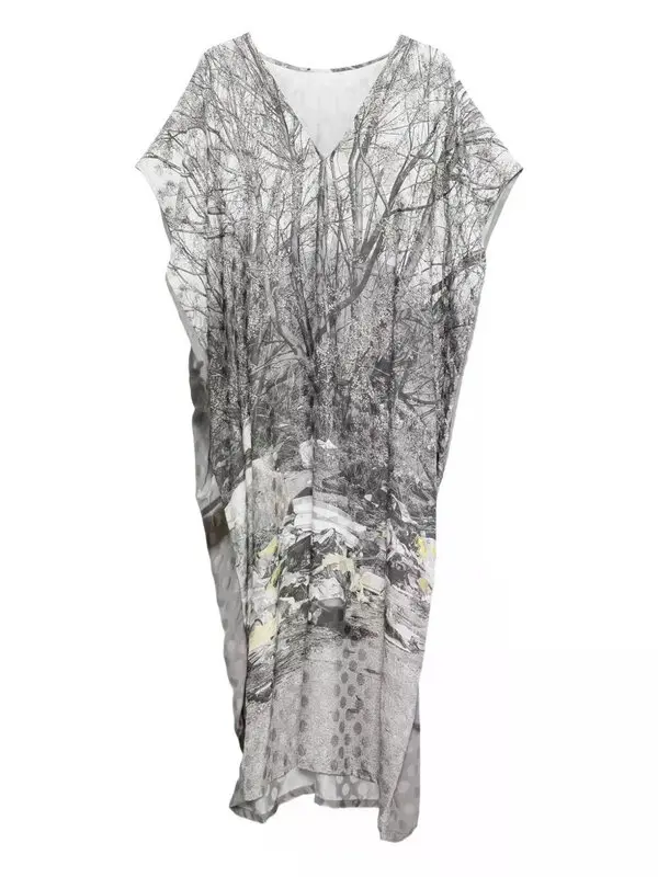 BARBARA BOLOGNA Tree-print V-neck Midi Dress
