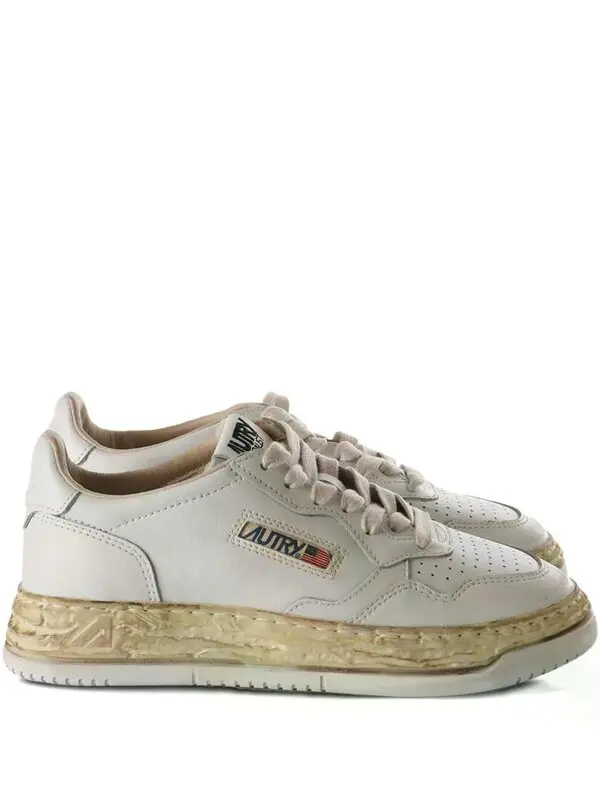 Mihara Yasuhiro Leather Perforated Sneakers - White