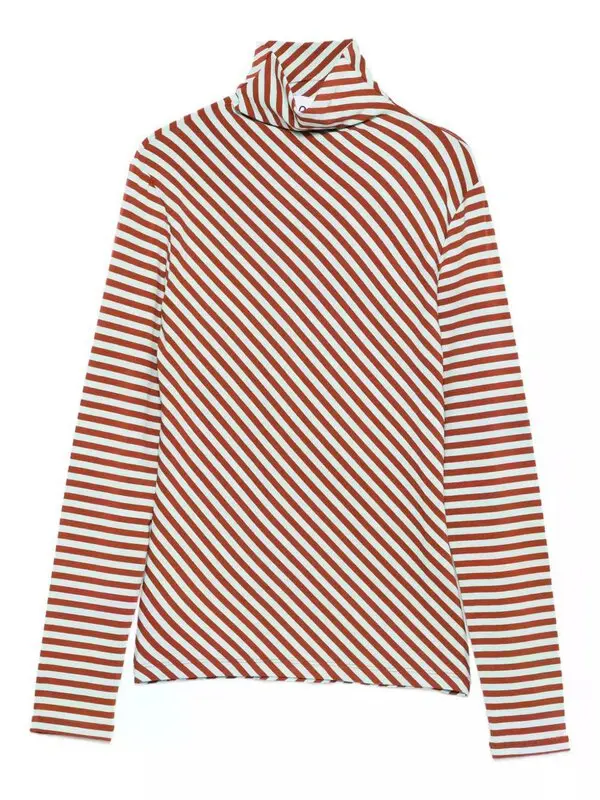 NIU Diagonal-stripe Turtleneck Top