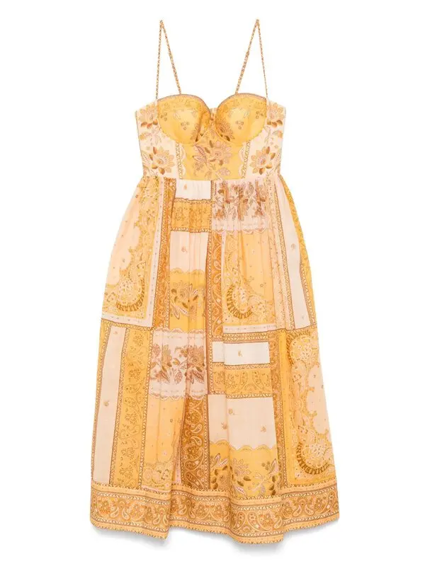 Zimmermann Lucky Corset Cotton Dress - Beige