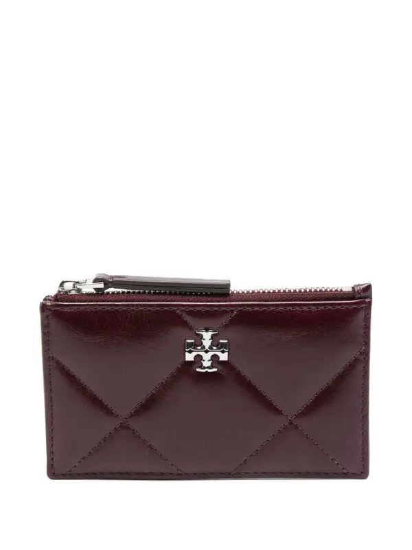 Tory Burch Kira Leather Card Case - Bordeaux