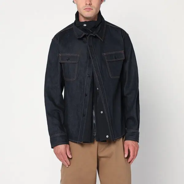 Sacai Shirt With Pockets In Dark Denim