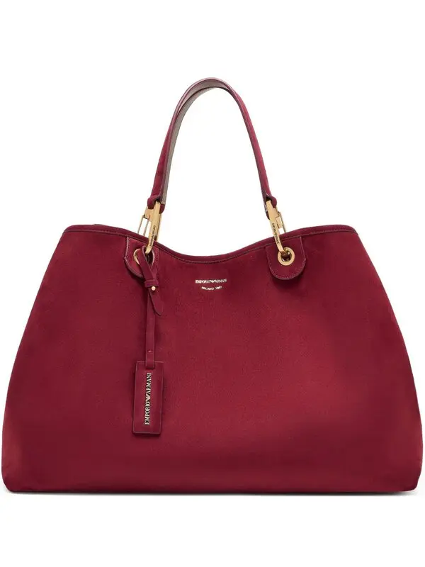 Emporio Armani Xl Suede Shopping Bag - Bordeaux